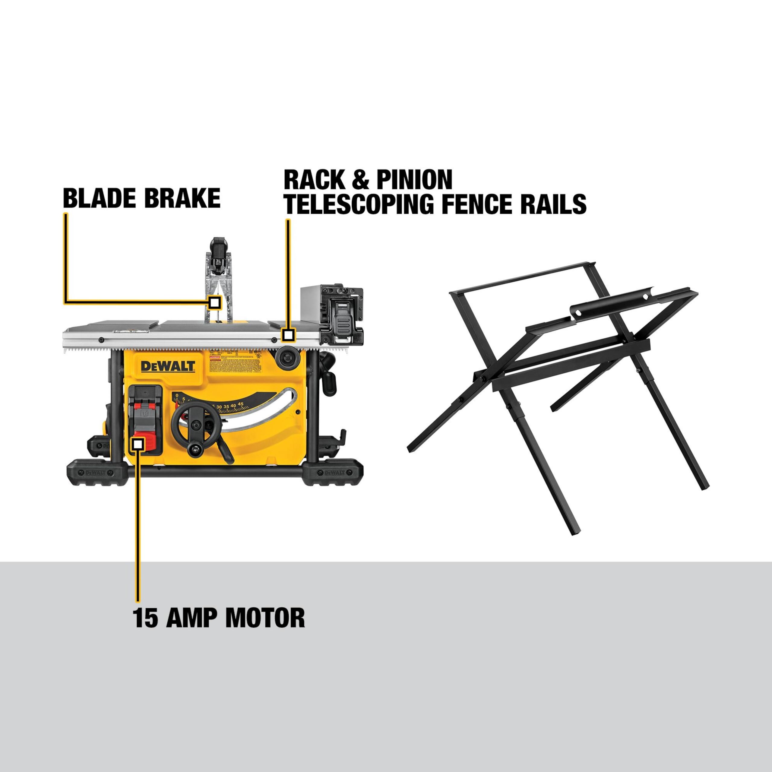 DEWALT Portable Table Saw with Stand, 8-1/4 inch, up to 48-Degree Angle Cuts (DWE7485WS)