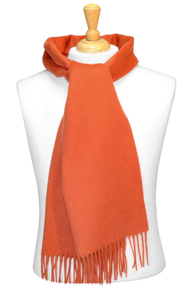 Biagio 100% Wool NECK Scarf Solid Burnt Orange Color Scarve for Men or Women