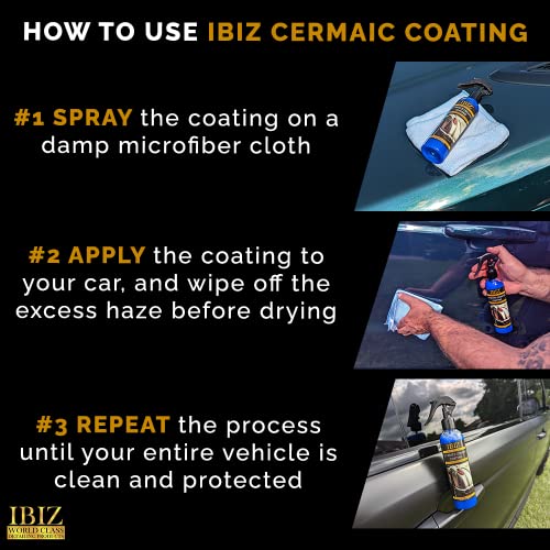 IBIZ Ultimate Ceramic Coating Car Wax - Spray Wax Paint Sealant - SiO2 Advanced Technology For Unparalleled Shine & Protection