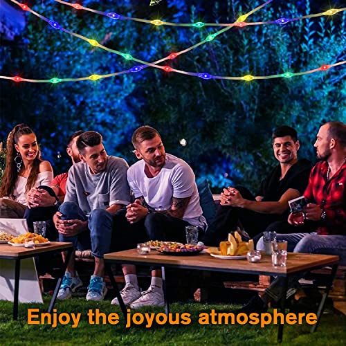 QITONG 2 Pack Upgraded PVC Solar Fairy Lights, Each 33ft 100 LED Multicolor Solar String Lights Outdoor Waterproof, 8 Modes Solar Christmas Twinkle Lights