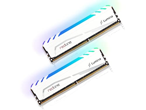 Mushkin Redline RGB White - DDR4 UDIMM - 64GB (2x32GB) 3600MHz CL-16-288-pin1.35V Desktop Ram - Non-ECC - Dual Channel - Lumina Heatsink (MLB4C360GKKP32GX2)