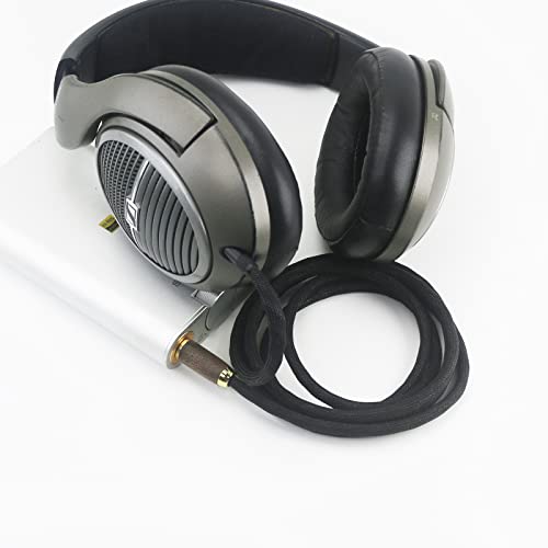 NewFantasia 4.4mm Balanced Male 6N OCC Copper Silver Plated Cord 4.4mm Balanced Cable Compatible with Sennheiser HD598 HD598 SE, HD560s HD598 Cs, HD598 SR, HD599 Headphone Walnut Wood Shell