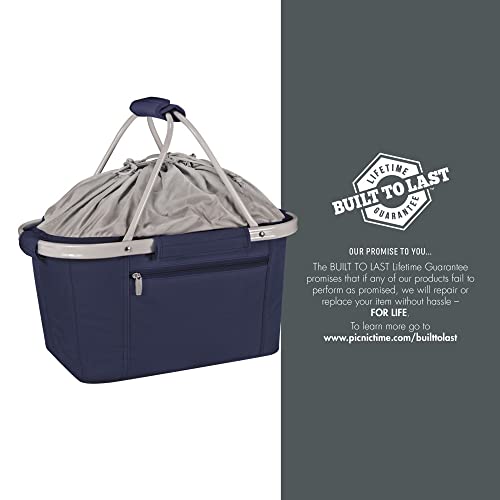 PICNIC TIME ONIVA - a Brand Michigan Wolverines - Metro Basket Collapsible Cooler Tote, (Navy Blue)