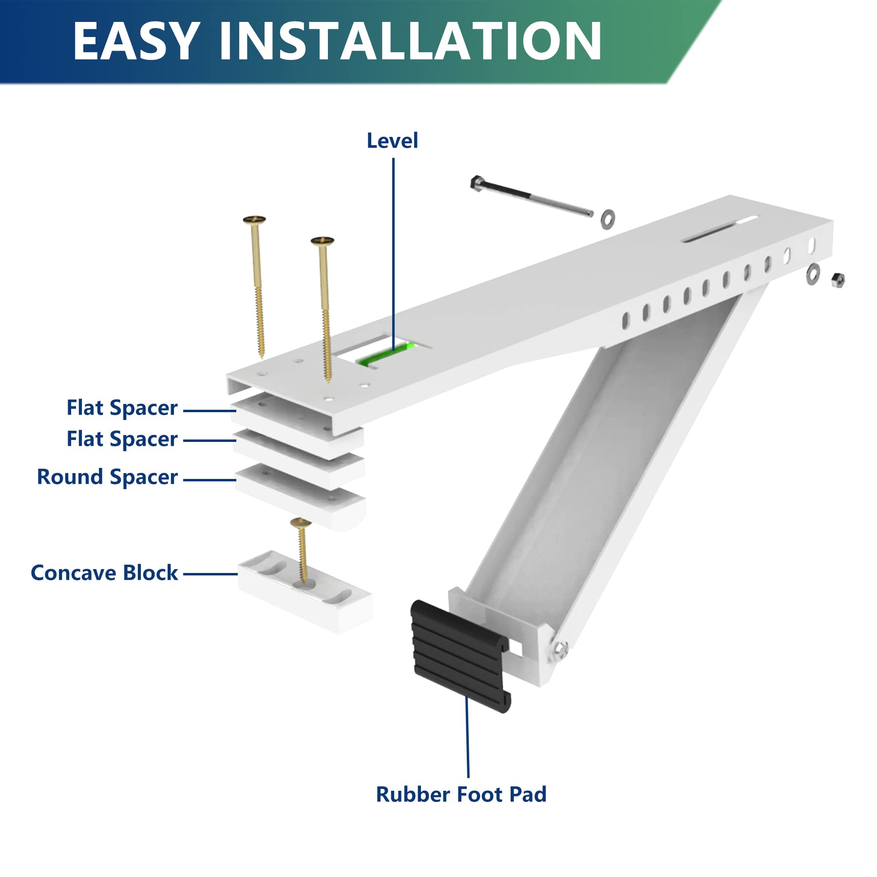 Wintcomfort Window Air Conditioner Bracket, Light Duty Support Bracket, Up to 85 lbs, Universal to Fit 5,000 to 12,000 BTU AC Units