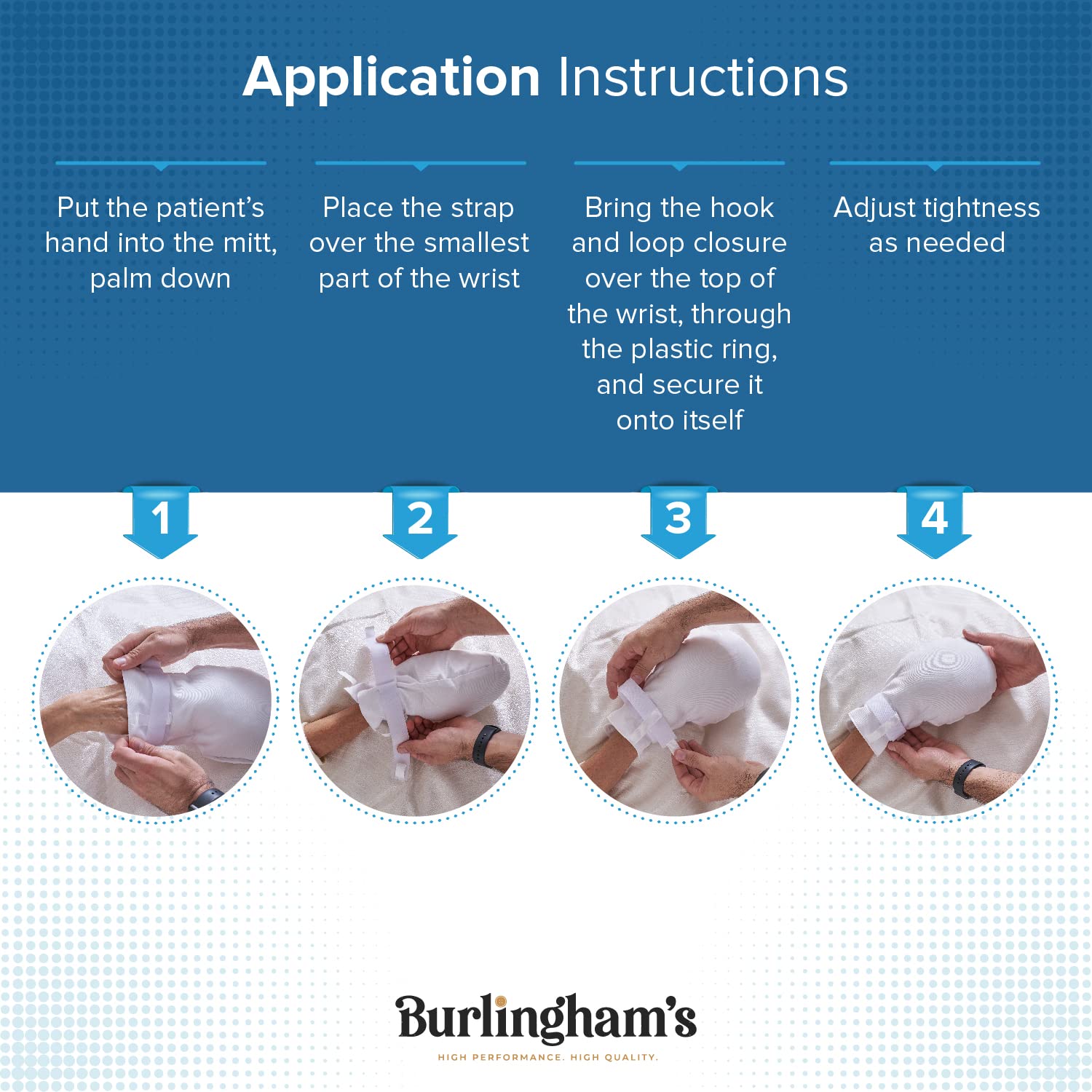 BURLINGHAM'S Breathable Medical Finger Control Mitts - One Size Fits All Hand Restraint Gloves for Elderly & Medical Procedures -Made With mesh and Padding for Comfort & Protection - 2 Gloves