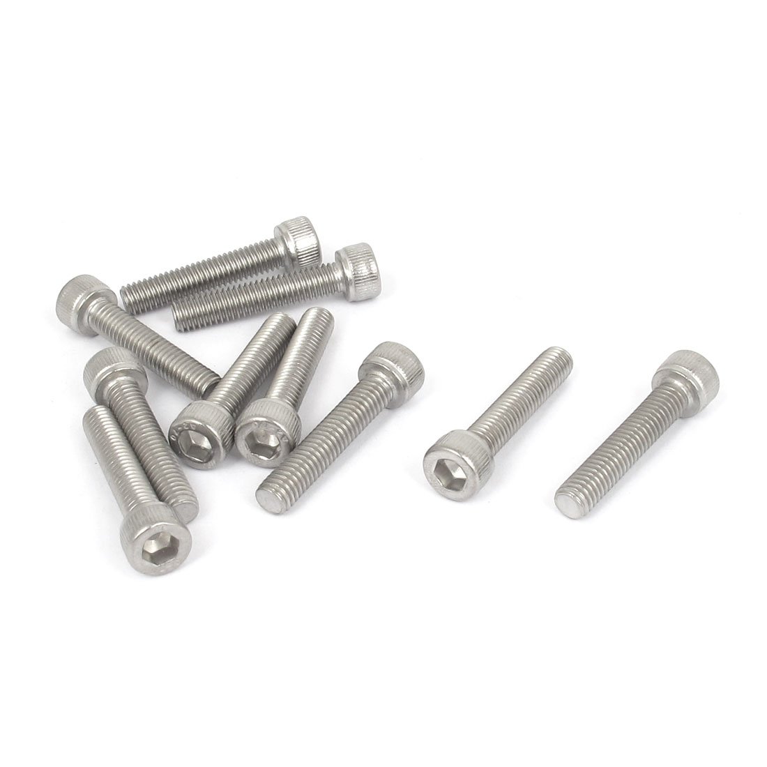 uxcell M6x30mm 304 Stainless Steel Hex Key Bolt Socket Head Cap Screws 1mm Thread Pitch 10pcs