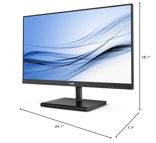 PHILIPS 27 Inch 2021 Computer Monitors Frameless Monitor, 27" Full HD IPS, 124% sRGB, FreeSync 75Hz, VESA, 4ms Response Time, VGA, HDMI, Black w/ 4K HDMI (1-Pack)
