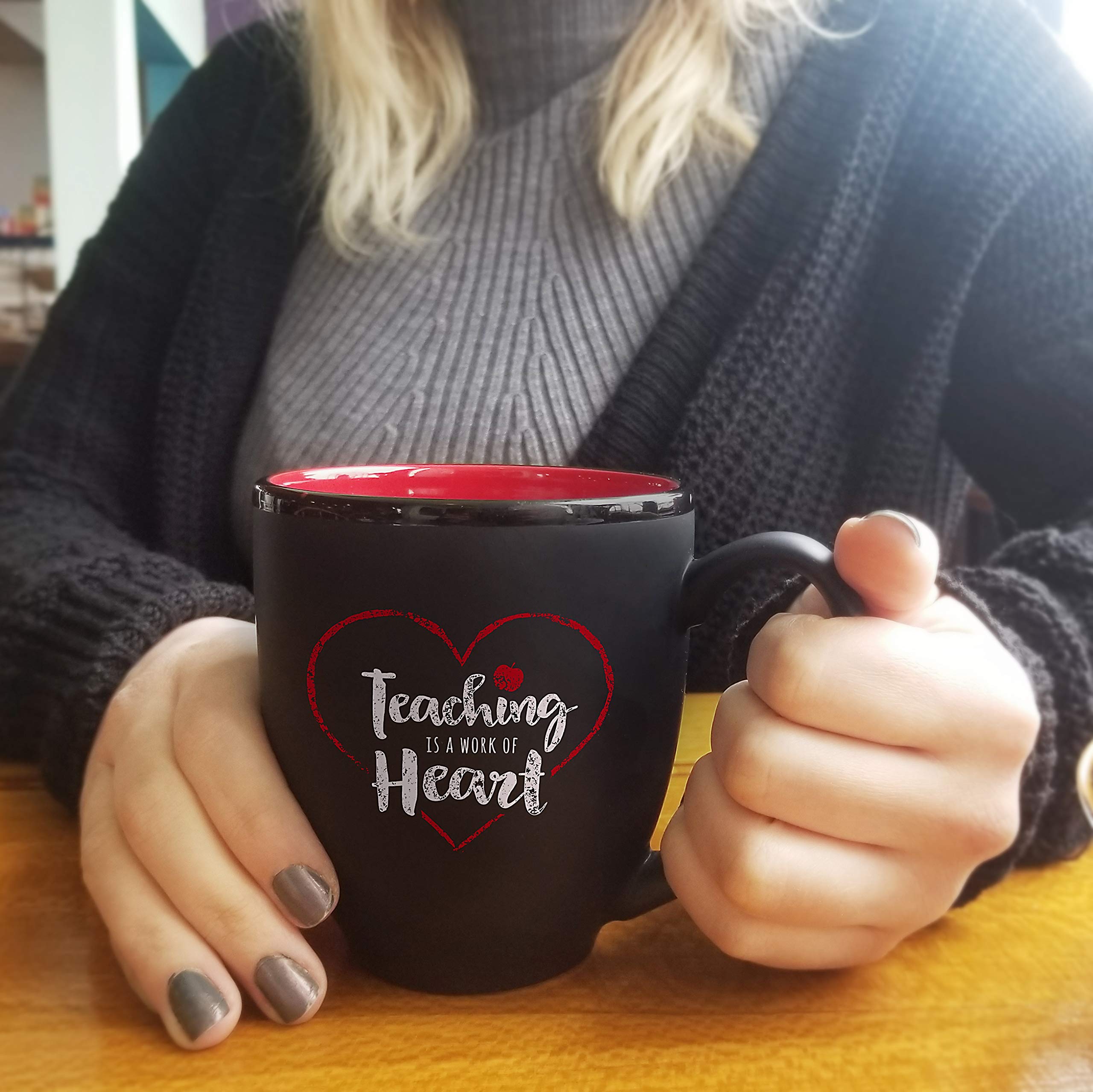Canopy Street Teaching Is A Work Of Heart Mug/Teacher Gift / 14 Ounce Educator Daycare Coach Gratitude Coffee Mug Present
