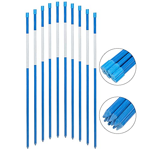 FiberMarker Snow Markers Driveway Reflectors Snow Stakes 72-Inch Blue 20-Pack 5/16-Inch (Dia.)