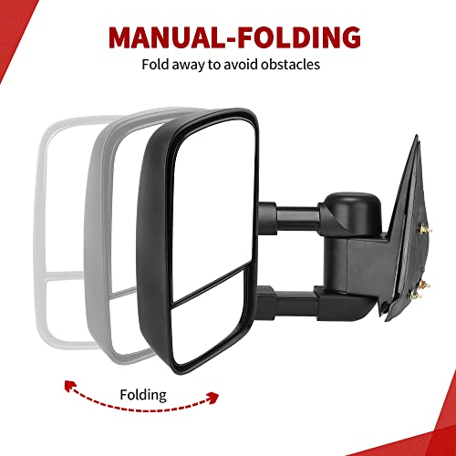 Towing Mirrors for 88-98 Chevy GMC C/K 1500 2500 3500 Pickup Pair Set Manual Extendable Side Mirrors