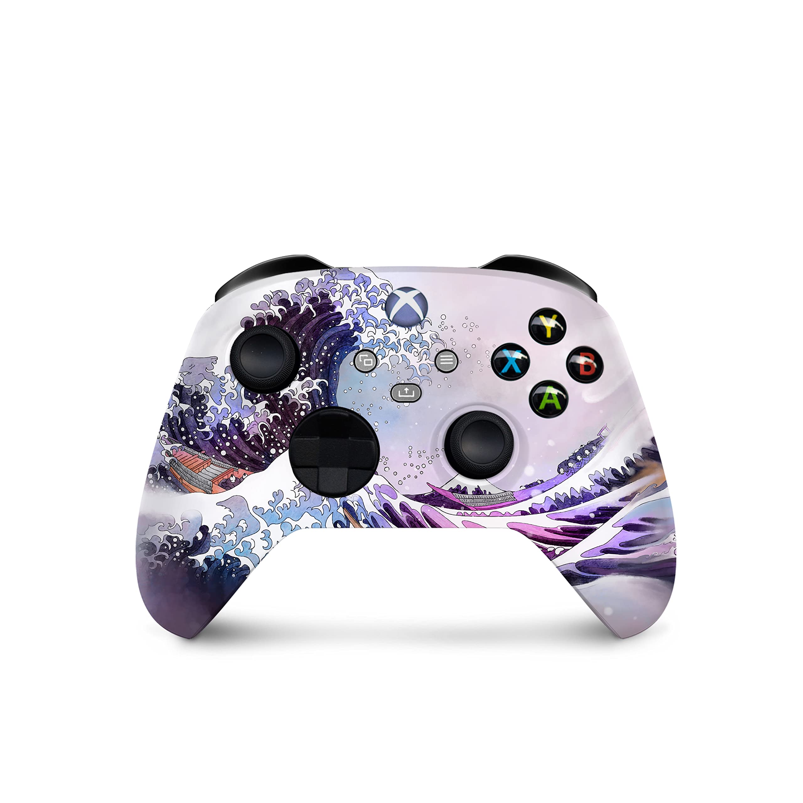 TACKY DESIGN Watercolor Wave Skin Compatible for Xbox Series x Skin & Two Controller Skin, Xbox x Sticker Premium Vinyl 3M Decal Full wrap, Xbox Cover