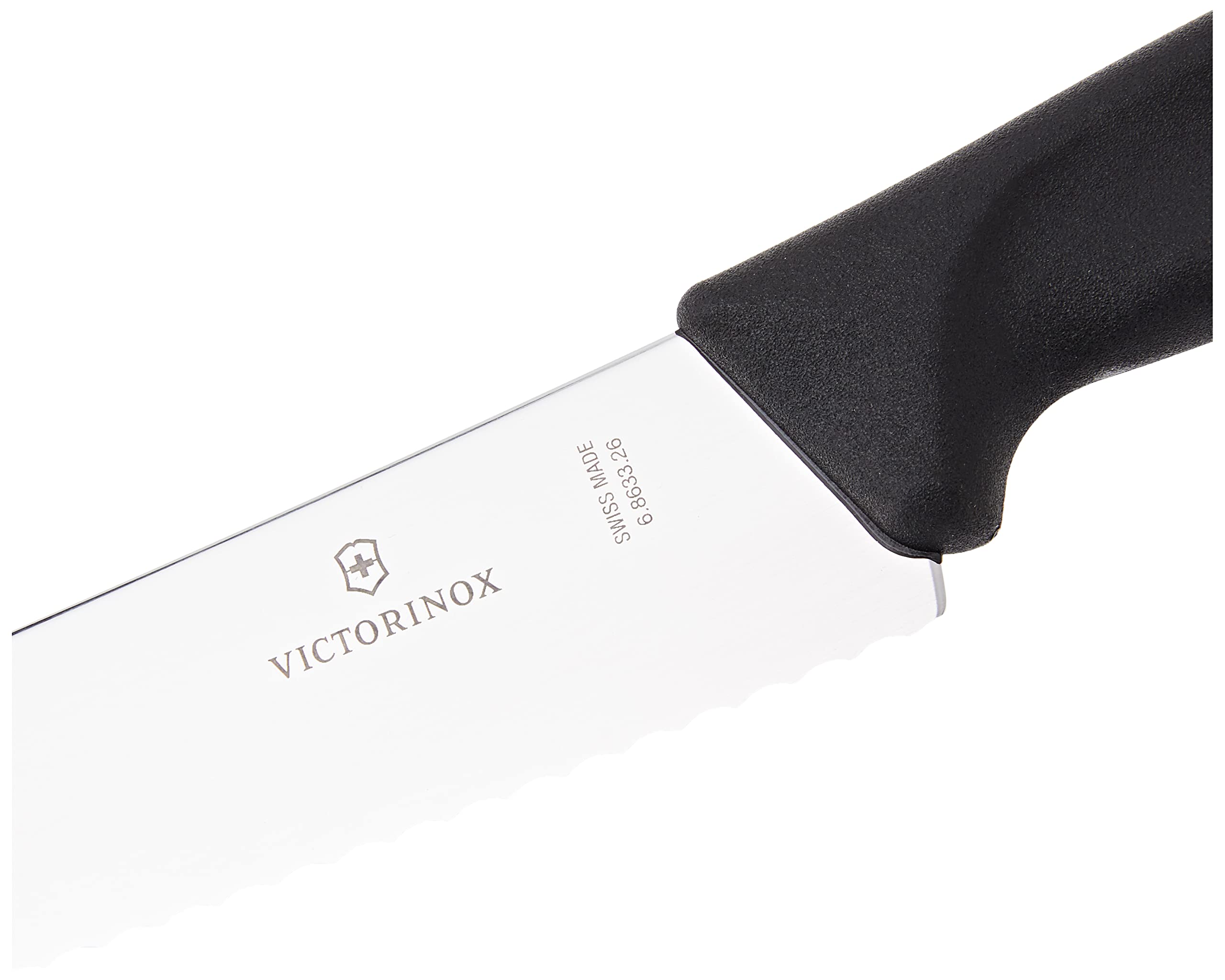 Victorinox Swiss Classic, Pastry Knife, Extra Sharp Blade, Wavy Edge, 26 cm, Plastic Handle, Stainless Steel, Black