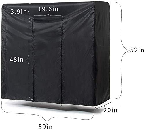 Garment Rack Cover (Clothes Rack Not Included),59" Clothes Rack Cover for Storage,Hanging Clothing Protectors Wardrobe Cover,Waterproof Garment Cover with Double Zippers for Easy Access