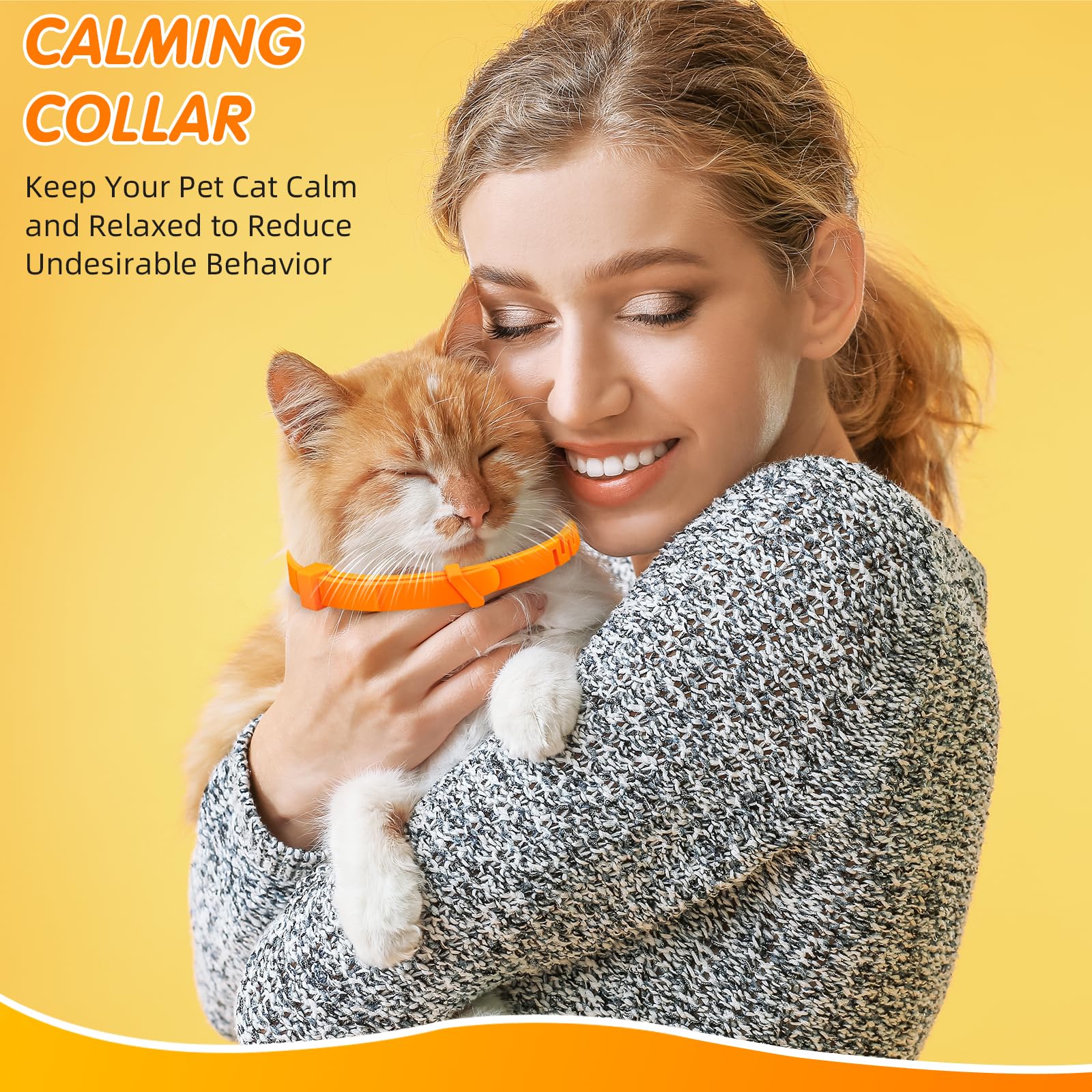 Calming Collar for Cats, Pheromone Collar for Cats, Anxiety Relief for Pets, 60-Day Long Calming Effect, Relief Anxiety Stress Separation - Suitable for Small, Medium, and Large Cats, 4 Pack