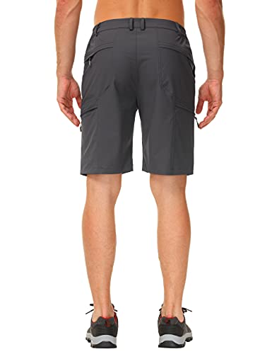 Libin Men's Outdoor Hiking Shorts Lightweight Quick Dry Stretch Cargo Shorts Travel Fishing Golf Tactical Shorts, Grey L