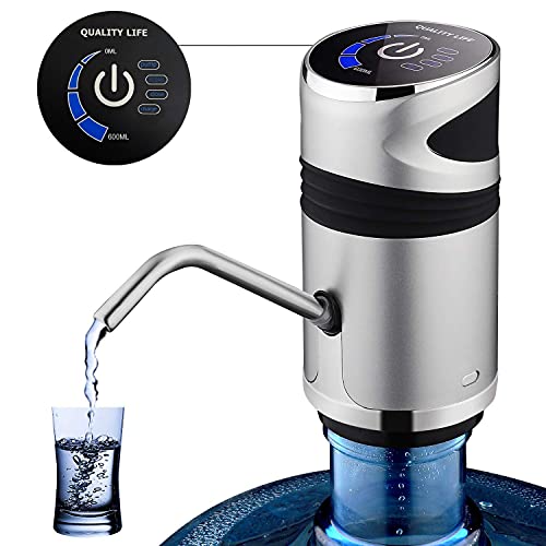 DOTSOG Water Dispenser for 5 Gallon Bottle Water Pump USB Charging Portable Electric Drinking Water Bottle Pump Dispenser for Home Kitchen Office