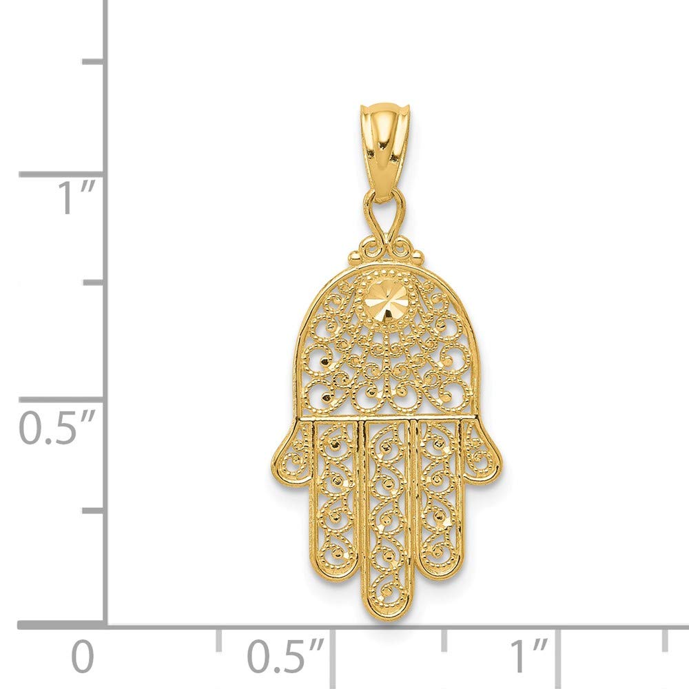 BillyTheTree Jewelry 14K Yellow Gold Hand Of God Pendant
