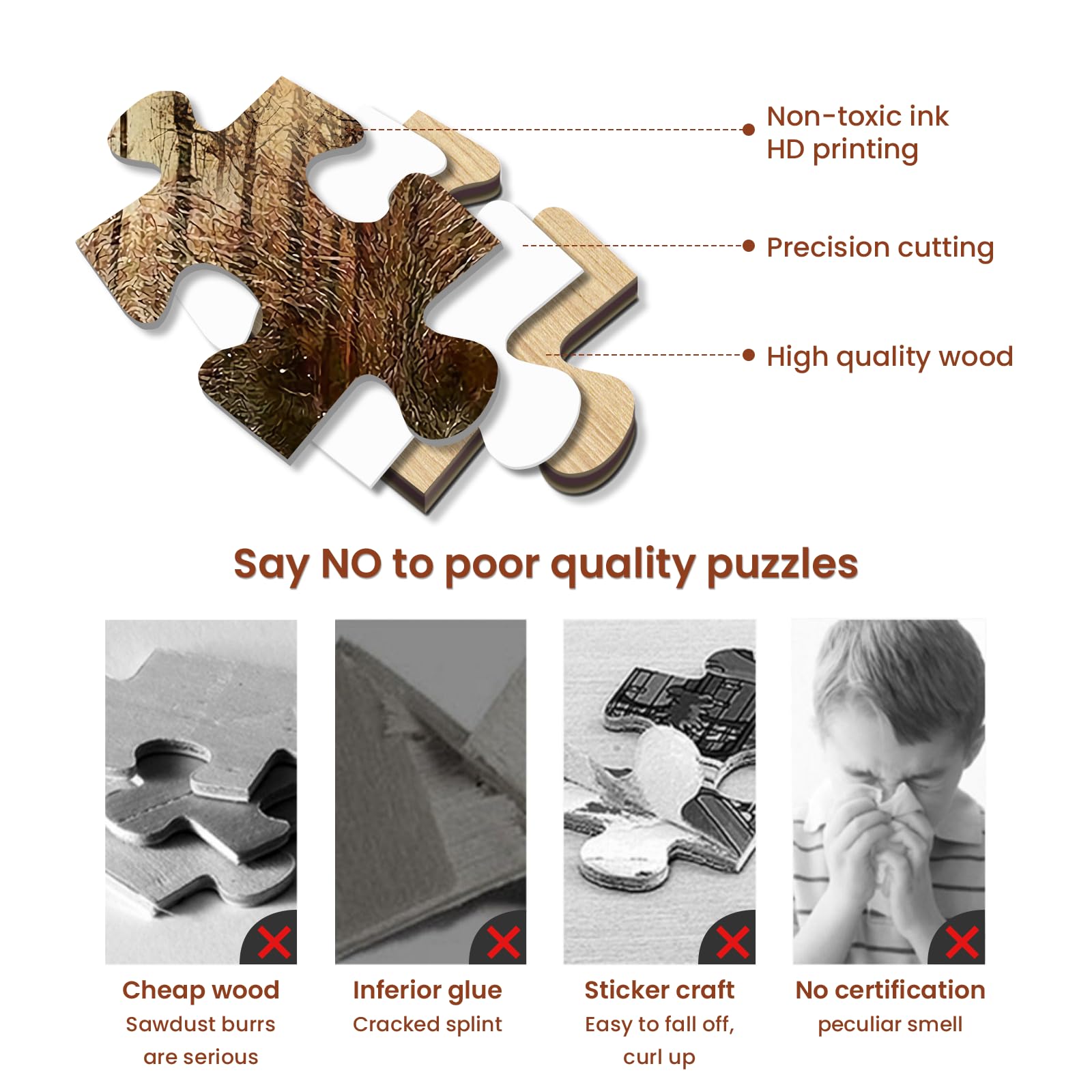 WOZUIBAN Adult Puzzle Classic Jigsaw Puzzle 1000 Pieces Wooden Puzzle DIY Forest Map Bear Modern Home Decor Unique Gift Intellectual Game 75x50cm