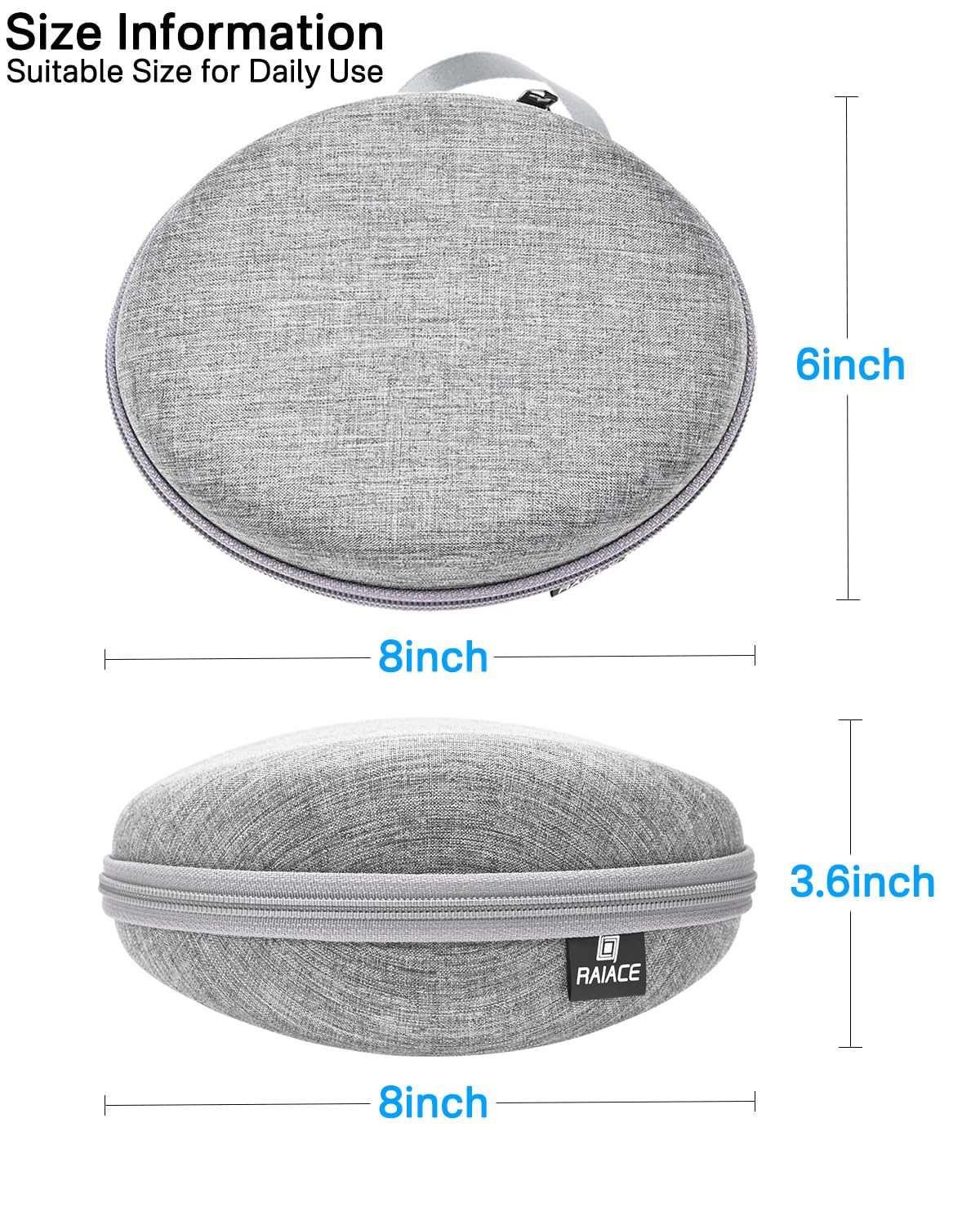 Hard Travel Carrying Case Compatible with Skullcandy Crusher Over-Ear Headphones. (Case Only, Not Include The Device)-Gray(Gray Lining)