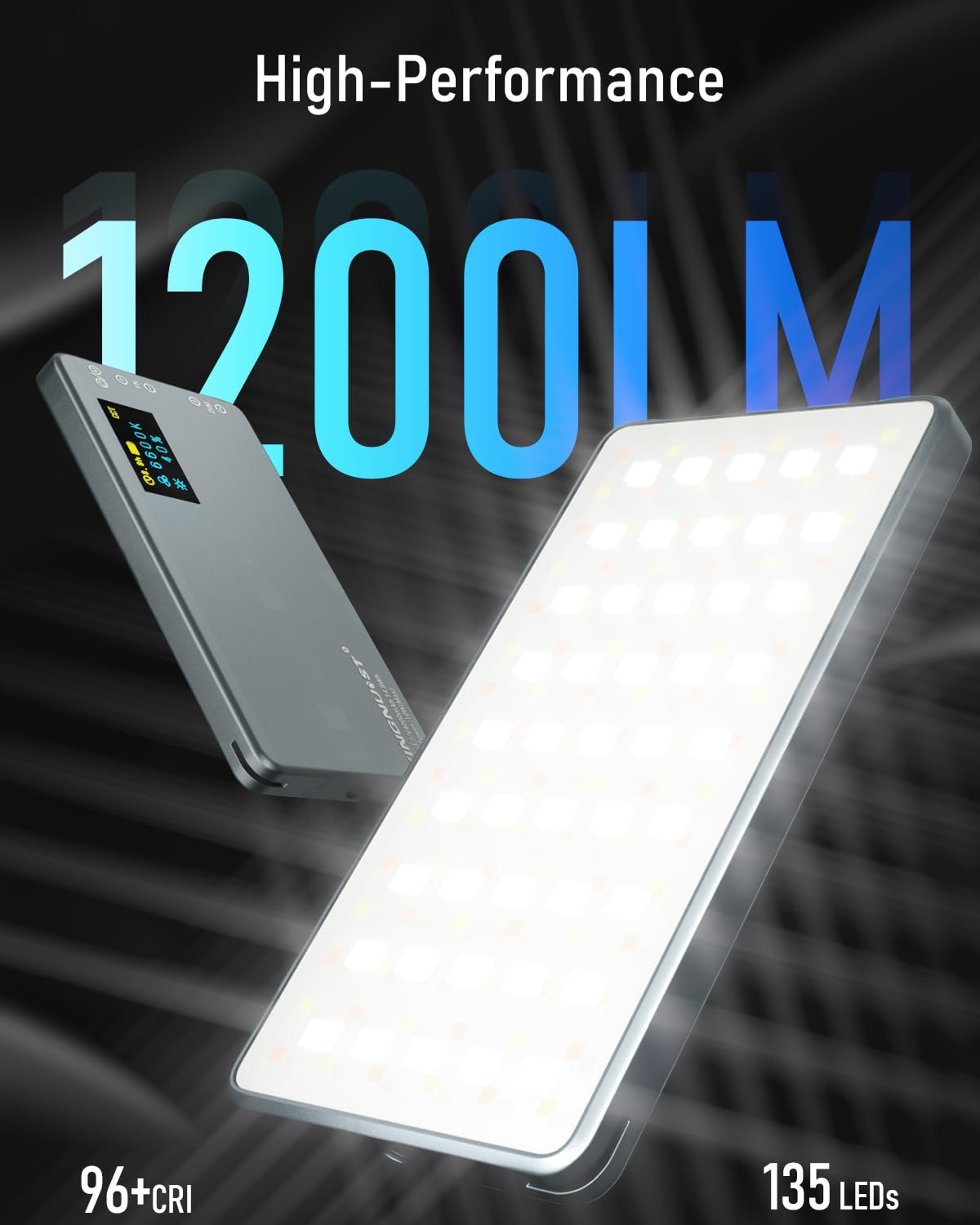 LED Portable Camera Video Light: 4000mAh Rechargeable RGB Color Panel Lights with Cold Shoe Mount for DSLR Cameras Photography Lighting