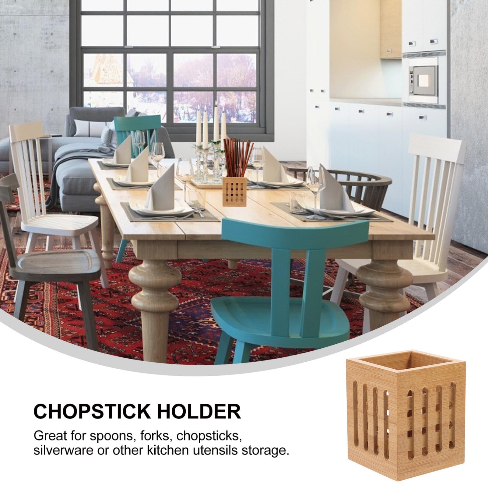 Cabilock Dishes Drying Rack Korean Chopsticks Cutlery Drying Holder Basket Wooden Bamboo Chopsticks Holder Tableware Drainer Cutlery Storage Organizer Caddy Utensil Drying Rack Korean Chopsticks