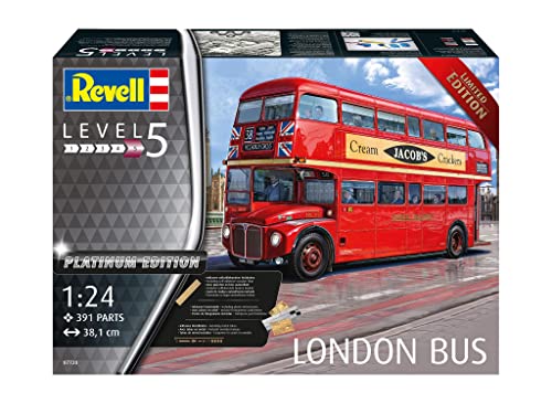 Revell Germany London Double Decker Bus (Platinum Limited Edition) Plastic Model Kit, 1/24 Scale