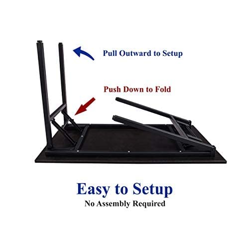 Halter Folding Computer Table, 47 Inches, Black Desk with Black Frame