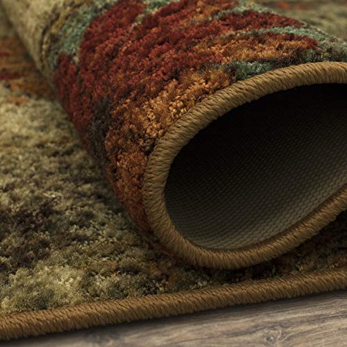 Mohawk Home Caravan Ornamental Floral Medallion 2' x 8' Area Rug - Orange - Perfect for Living Room, Dining Room, Office