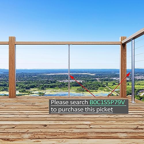 Deck Man T316-Stainless Steel Adjustable Angle 1/8" Cable Railing Kit/Hardware for Wood Post,Marine Grade (30 Pack)
