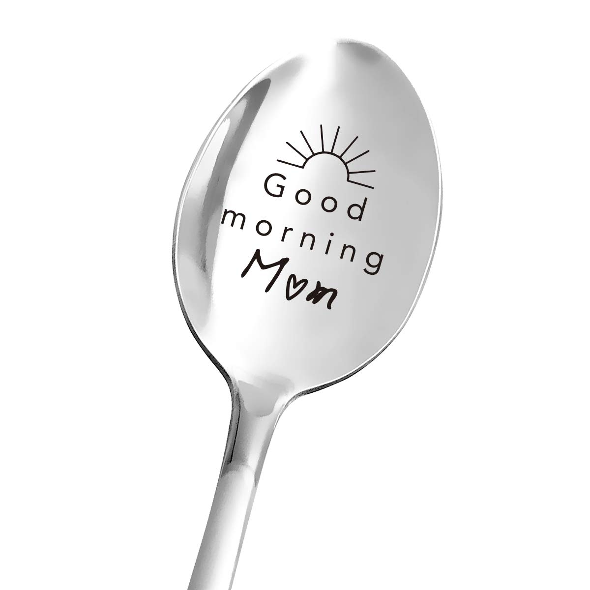Best Mom Gifts - Good Morning Mom Spoon - Funny Mom Spoon Engraved Stainless Steel - Tea Coffee Spoon - Mom Gift from Daughter Son Husband - Perfect Mother's Day/Birthday/Christmas Gifts