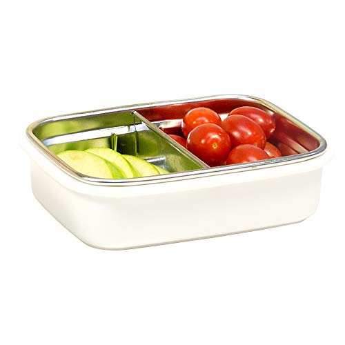 Innobaby Keepin' Fresh Stainless Steel Divided Bento Snack Box with Lid for Kids and Toddlers BPA Free, 11 oz., Blue