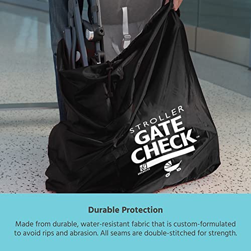 J.L. Childress Gate Check Bag for Single & Double Strollers - Stroller Bag for Airplane - Large Stroller Travel Bag for Airplane - Air Travel Stroller Bag - Black