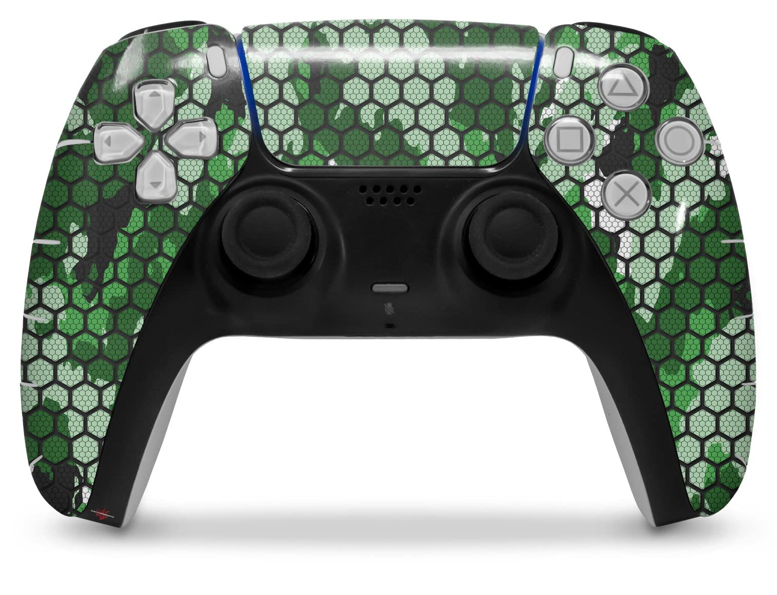 WraptorSkinz Skin Wrap compatible with Sony PS5 DualSense Controller HEX Mesh Camo 01 Green (CONTROLLER NOT INCLUDED)