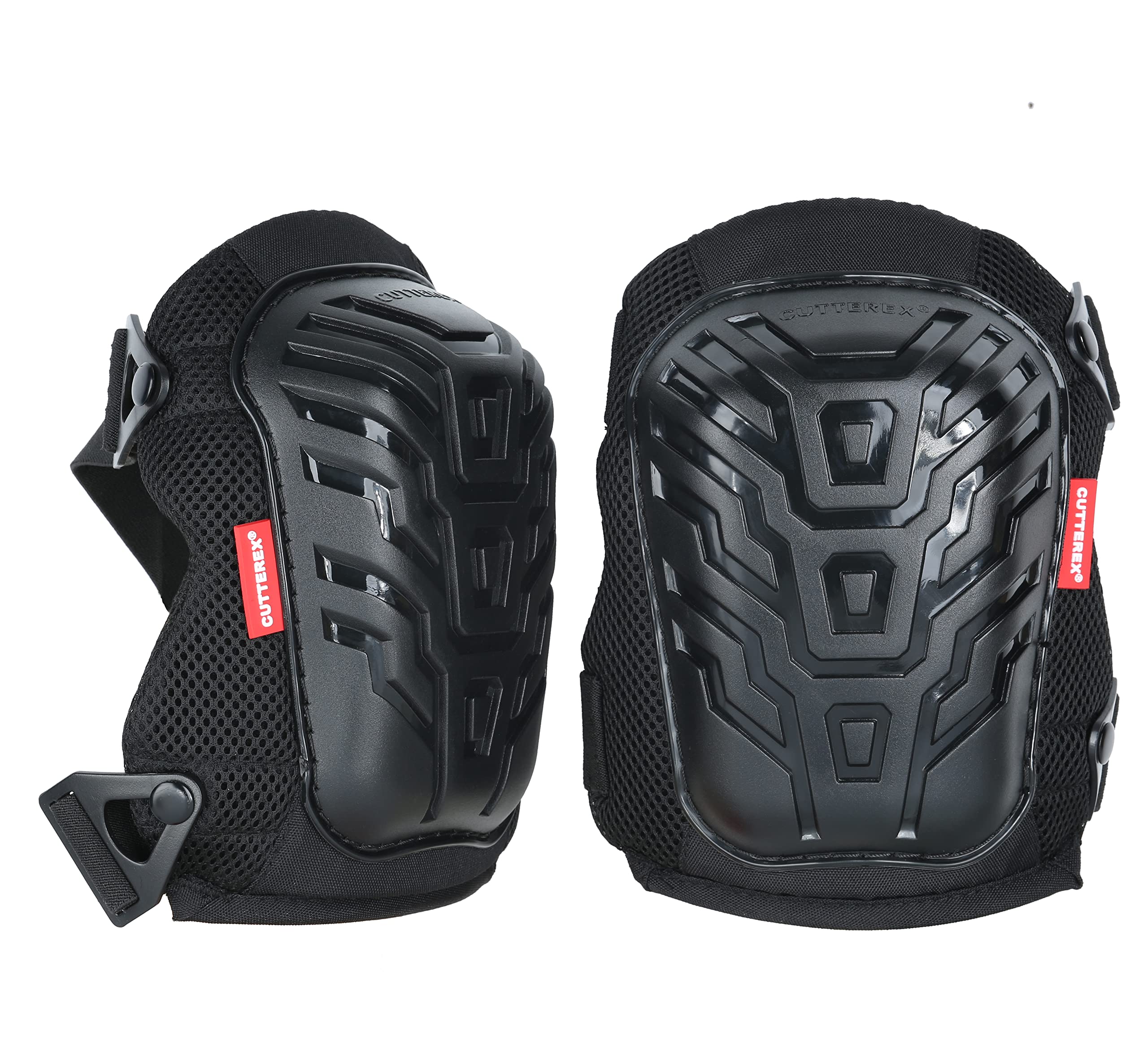 CUTTEREX FLAT Knee Pads for All Kneeling Works, Professional Knee Cushions, Heavy Duty and Protection Design Knee Pad for Flooring, Gardening, Comfortable and Durable, Anti-Skid and Adjustable Clips