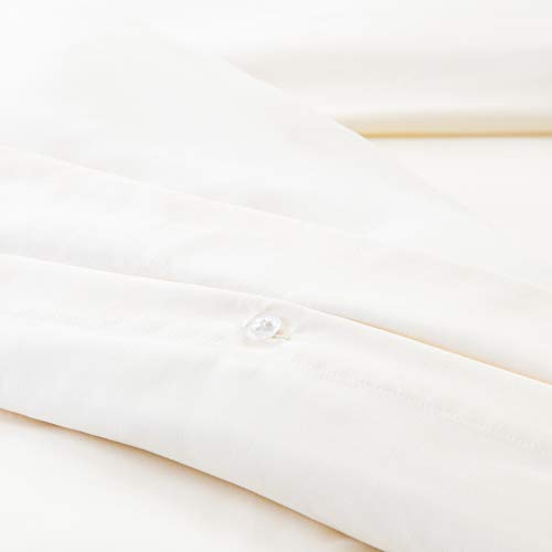 Linenspa Microfiber Duvet Cover - Three Piece Set Includes Duvet Cover and Two Shams - Soft Brushed Microfiber - Hypoallergenic, Cream, Full