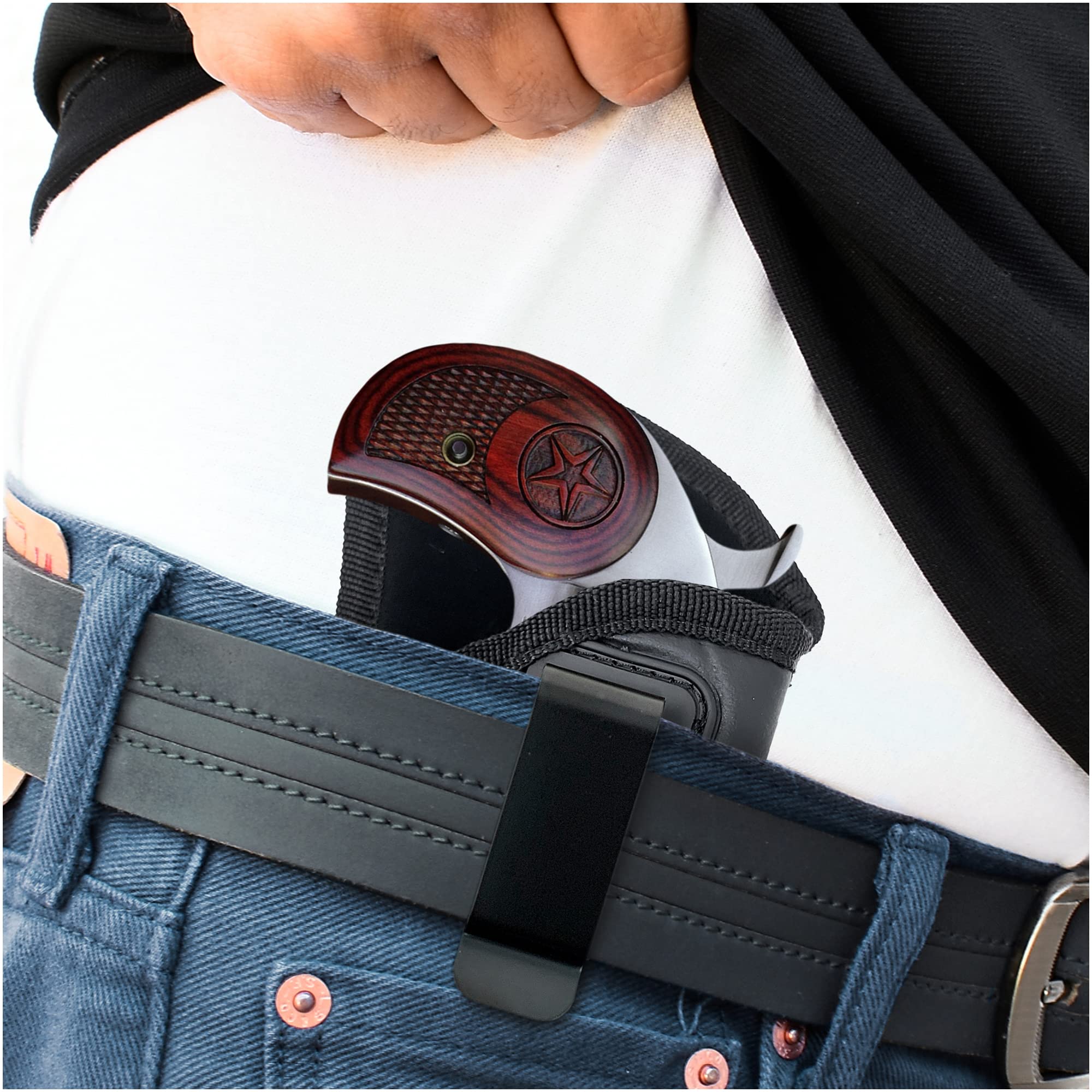 Black Eco Leather Bond Arms Holster Derringer for Century 2000 Backup .45lc/ .410 3.5" Barrel - Quick Draw Derringer Holster for Men/Women - Eco Leather Concealed Carry Holster - Sweatproof