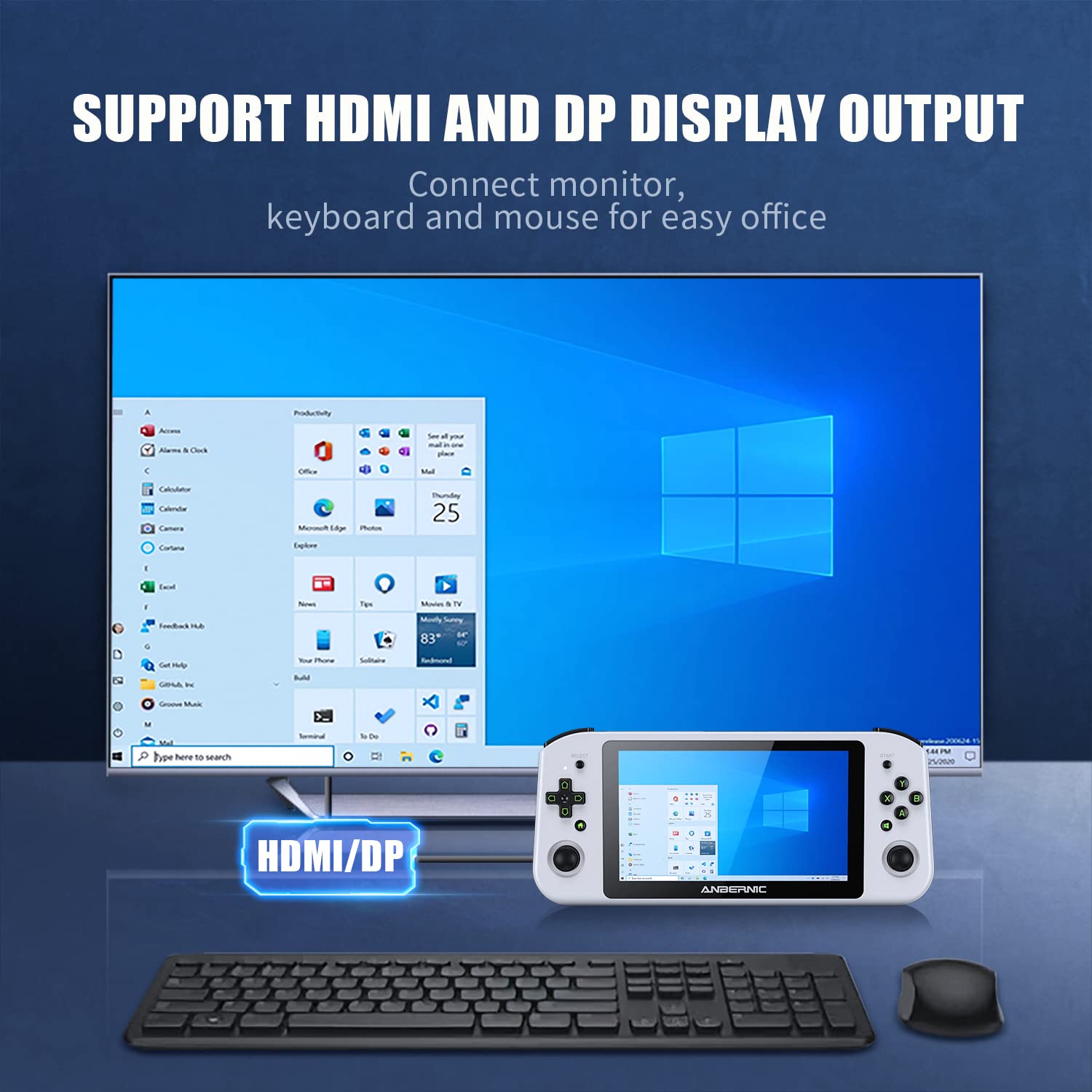 Cintwor WIN600 5.94’’ PC Handheld Game Console, AMD Athlon Silver 3050e Dali APU up to 2.8GHz, AMD Radeon RX Vega3 Graphics, 8G DDR4 RAM, 256GB SSD and Built-in Win10 System (White)