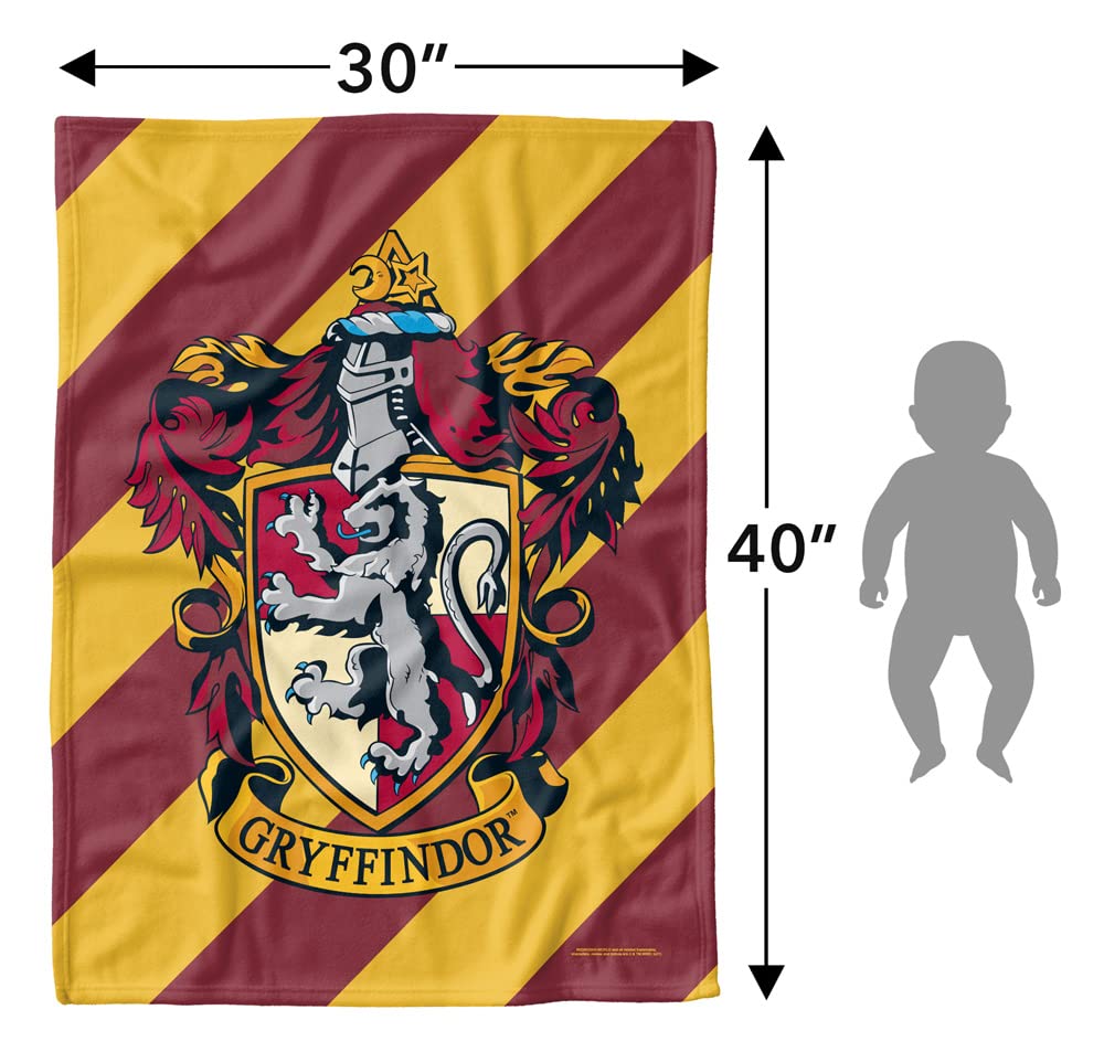 Harry Potter Lightweight Baby Blanket, 30"X40", Gryffindor Crest Unisex for Infants Girls & Boys