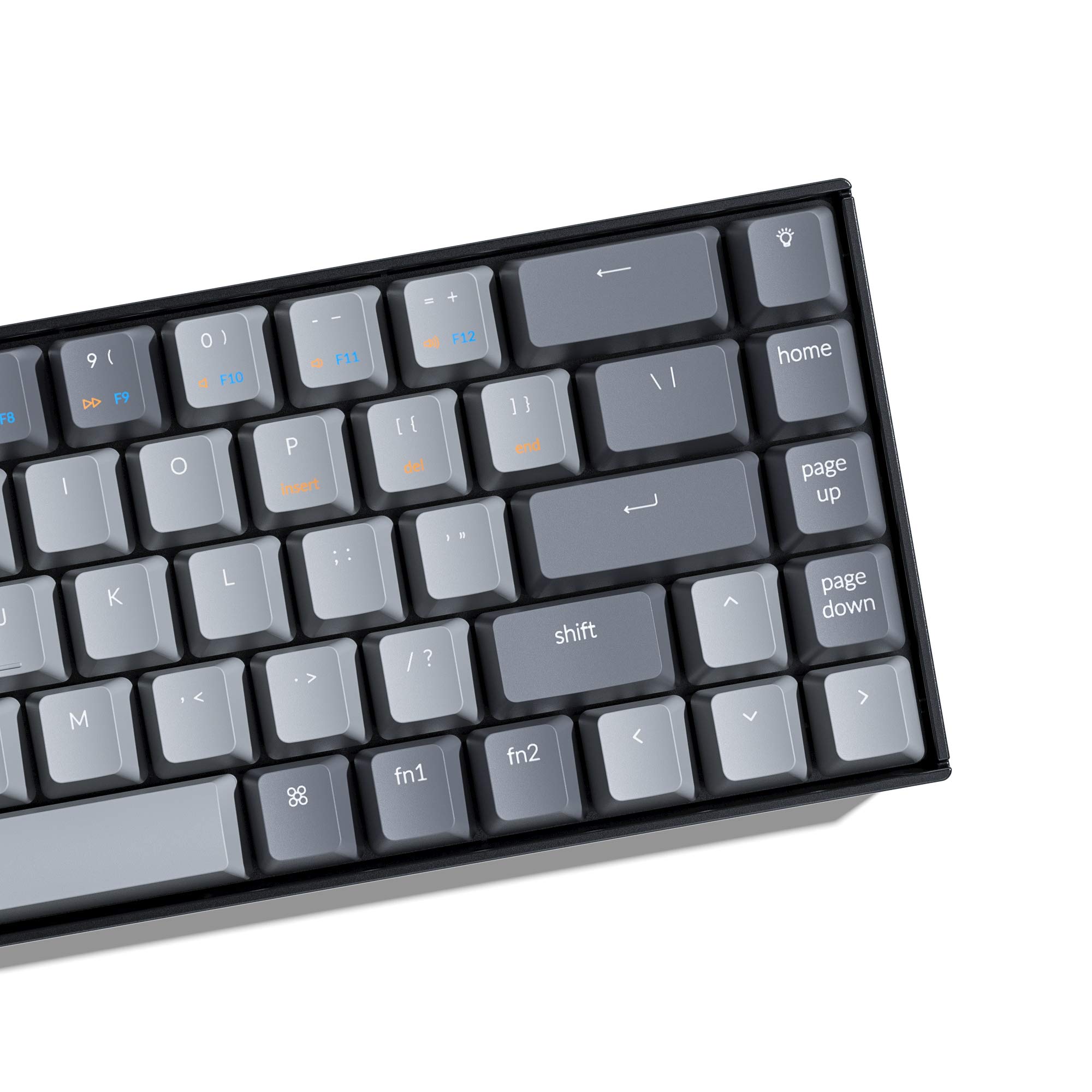 Keychron K6 65% Compact 68 Keys Wireless Mechanical Keyboard for Mac, Hot-swappable White Backlight, Bluetooth, Multitasking, Type-C Wired Gaming Keyboard for Windows with Gateron Brown Switch