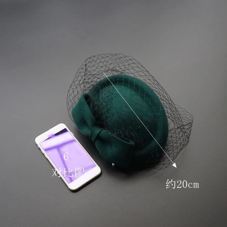 Bowknot Veil Fascinator Hat Cocktail Beret Cap Lady Wedding Party Church Hair Accessories