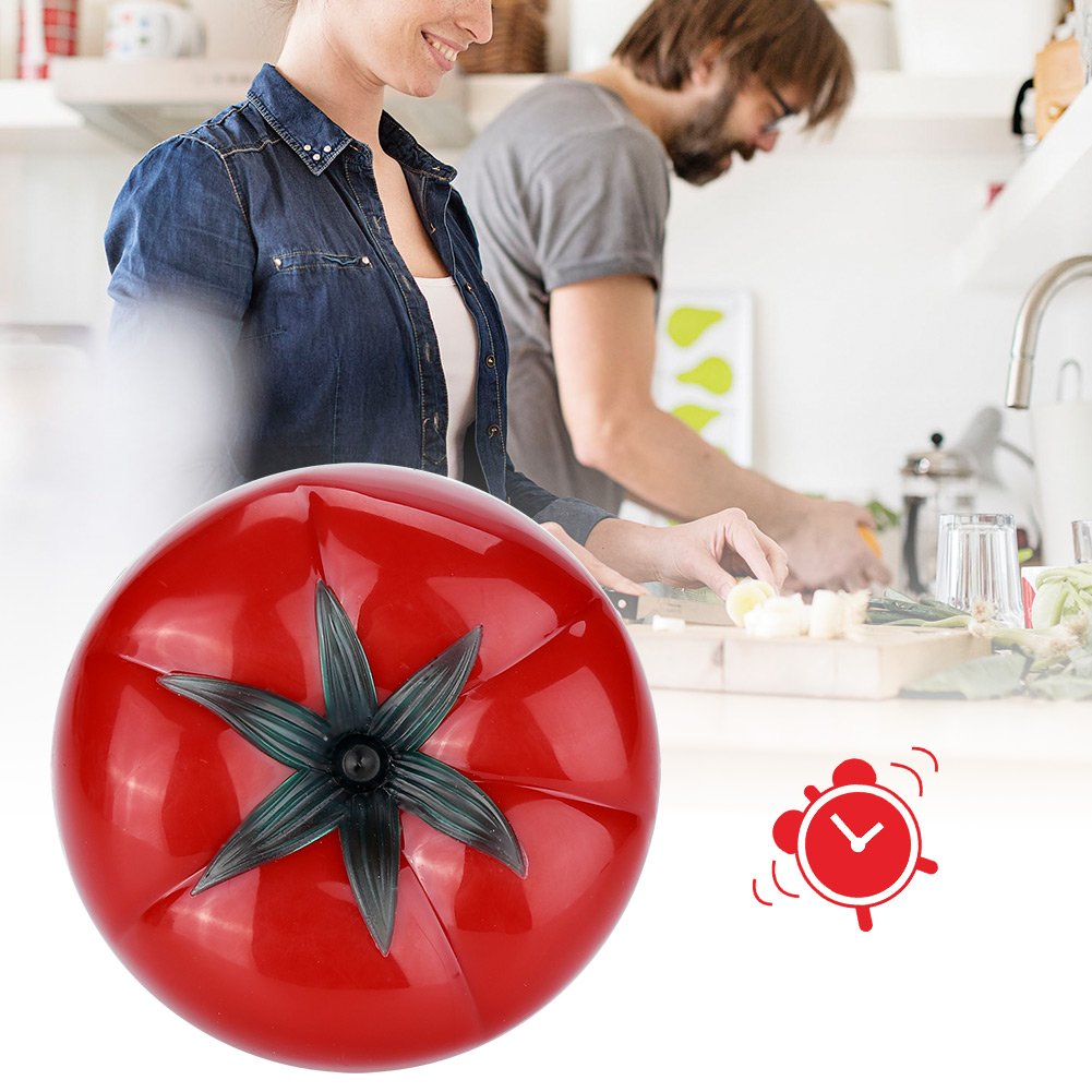 Cooking Timer Magnet, Tomato Shaped Mechanical 60 Minutes Countdown Timer Kitchen Cooking & Baking Helper(6.3 x 4.5cm)