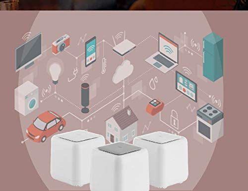Monoprice Whole Home Mesh Wi-Fi System, Wi-Fi Router and 2 Satellite Extenders, Quick Setup by Touch Link Technology Covers Entire Home up to 4500 sq. ft.