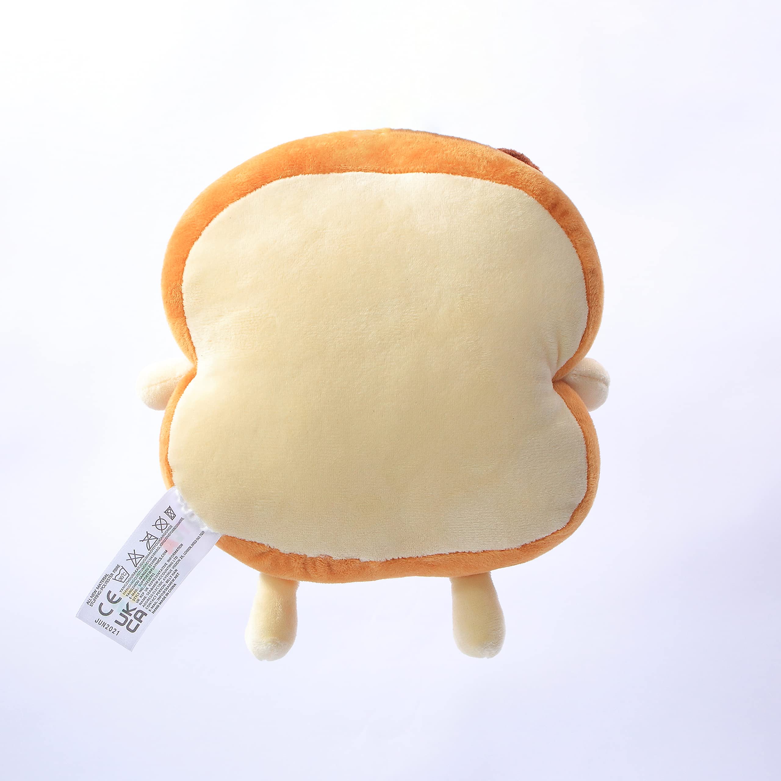 PLAYNICS Toast Bread Stuffed Plush Pillow,Big Hugging Chubby Plushie Toys,Soft Sofa Cushion for Kids Adults Gift Room Decor (Dark Brown, 9.8 inches)