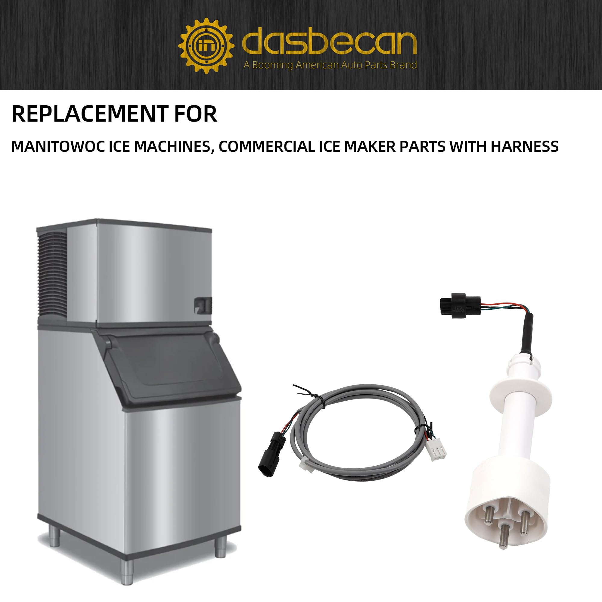 Dasbecan 000016053 Ice Water Level Probe Kit Compatible with Manitowoc Ice Machines Commercial LCE Maker Parts with Harnes