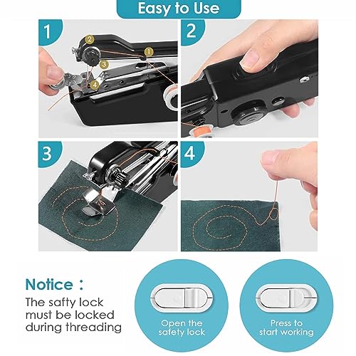 Handheld Sewing Machine,Mini Sewing Machine for Beginners and Adults Quick Stitching,Portable Sewing Machine with Sewing Supplies Suitable for Home,Travel,DIY
