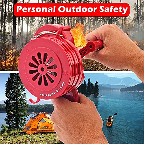 Vixen Horns Hand Crank Siren, Loud Portable Air-raid Hand Held Siren, Manual Operated Siren Horn, Handheld Fire Alarm Tornado Air Raid Siren (Plastic), VXS-1000P