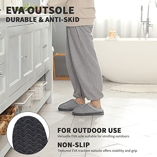 House Bedroom Slippers for Women Indoor and Outdoor with Fuzzy Lining Memory Foam(Light Grey,7/8)