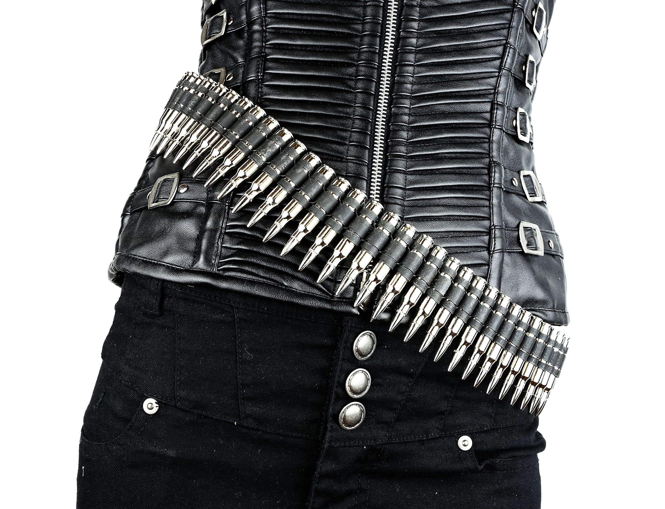 Bullet Belt .223 Caliber Nickel Shell Nickel Tip Defused Dummy Black Link 42" 90 Bullet Link