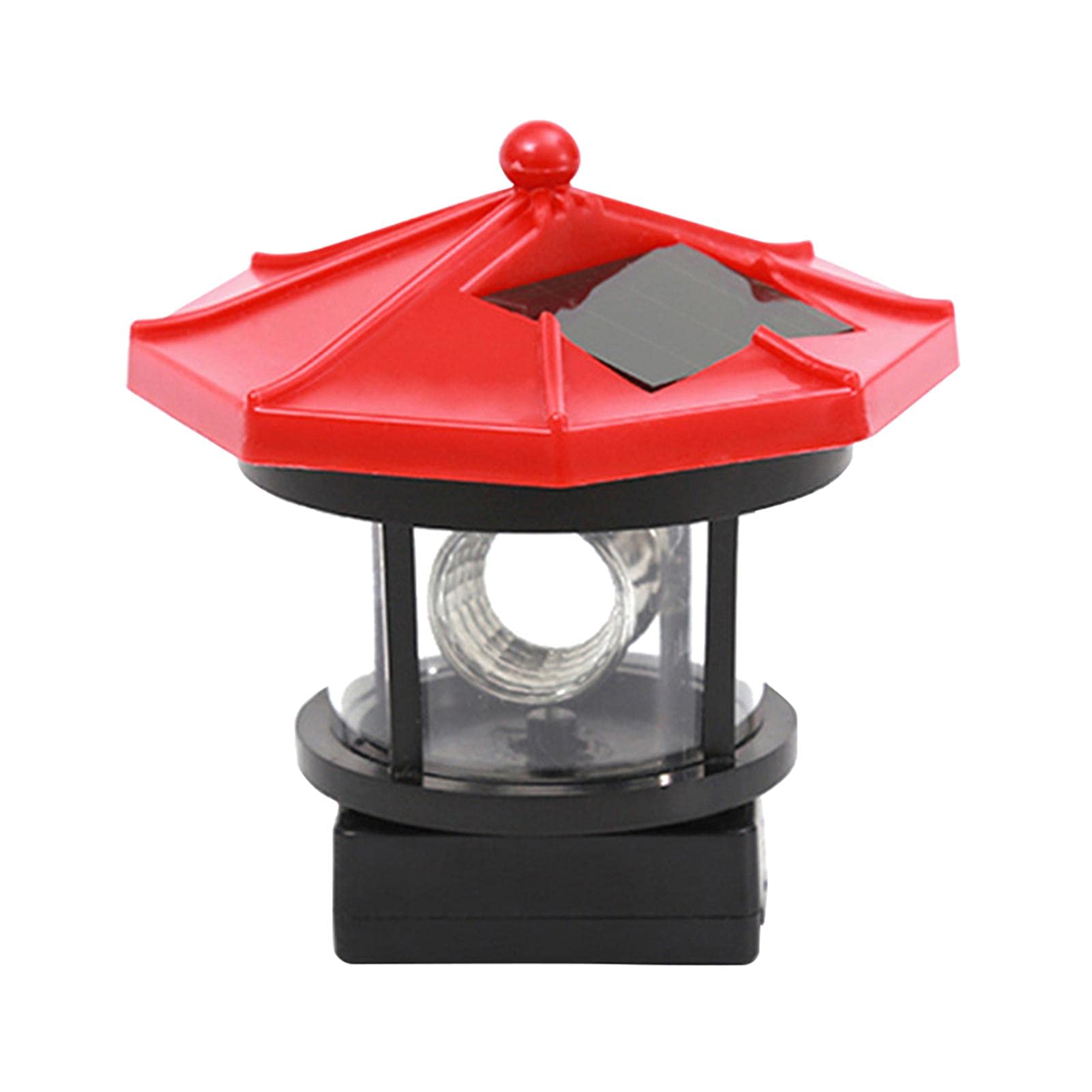 PXRJE Solar Lighthouse,LED Solar Powered Lighthouse,IP65 Waterproof LED Solar Hanging Lamp,360 Degree Rotatable Outdoor Solar Light,Suitable for use in courtyards, lawns, etc(Red,3.74inch)