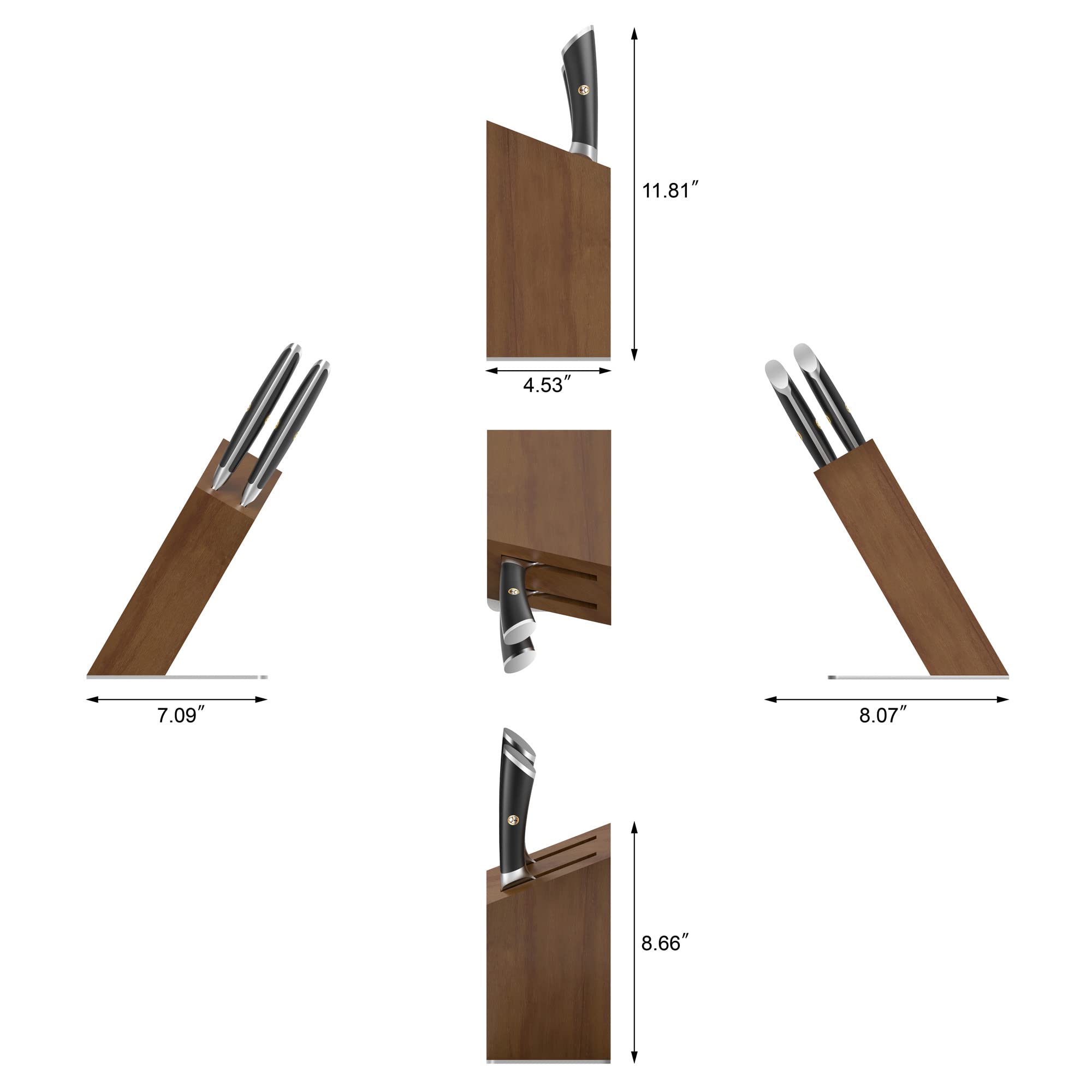 Cangshan ELBERT Series German Steel Forged Cleaver Knife Block Sets, Acacia (3-Piece, Black)